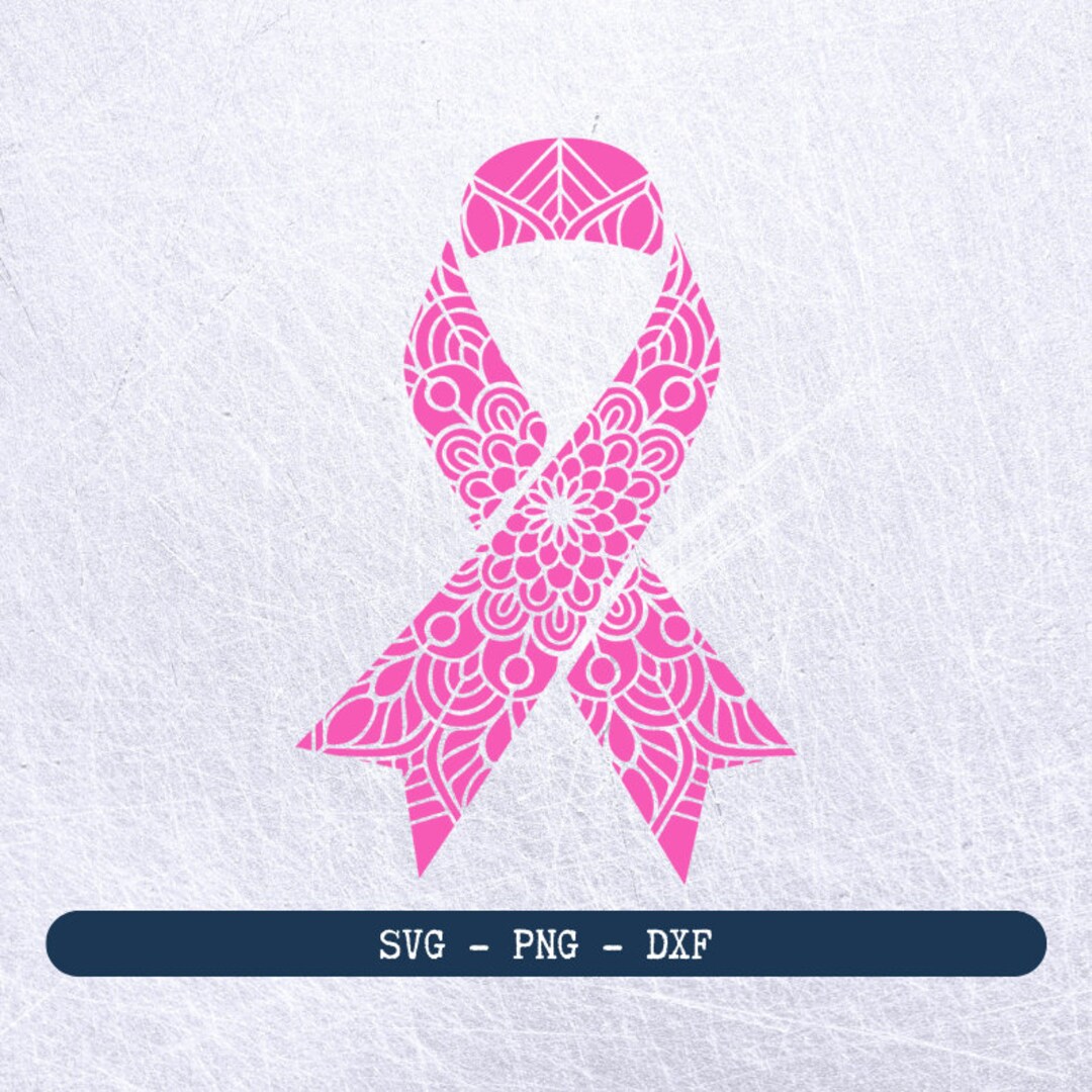 Ribbon Zentangle Svg, Ribbon Zentangle Png, Breast Cancer Ribbon Svg ...