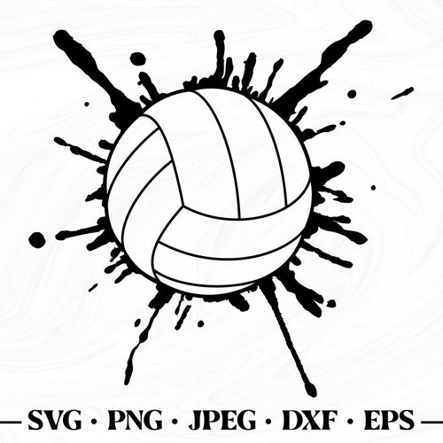 Craft Supplies & Tools Black Bold Half Volleyball Silhouette Outline ...