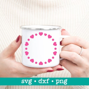Heart Circle Svg, Heart Monogram Svg, Heart Frame Dxf, Heart Circle ...