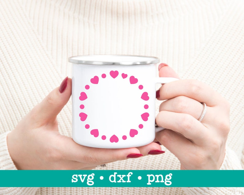 Heart Circle Svg Heart Monogram Svg Heart Frame Dxf Heart - Etsy