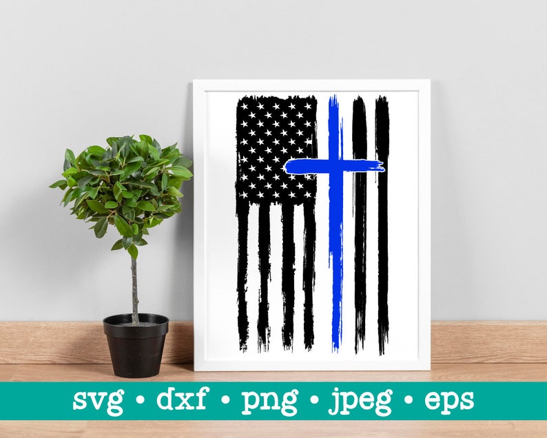 Thin Blue Line Svg Cross Thin Blue Line Svg Thin Blue Line - Etsy