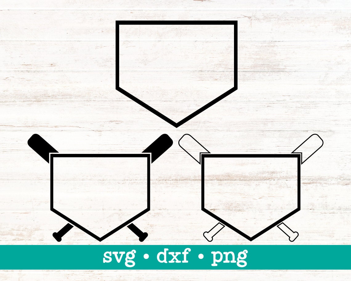 Home Plate Svg Home Plate Monogram Svg Home Plate Dxf Home - Etsy