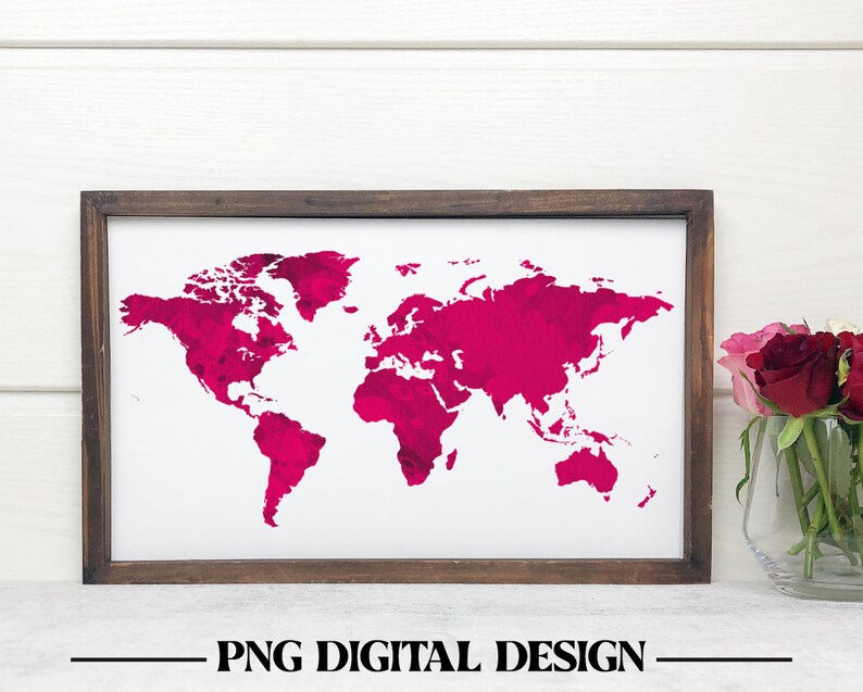 World Maps Clipart Watercolor Maps Png 12 World Maps - Etsy Canada