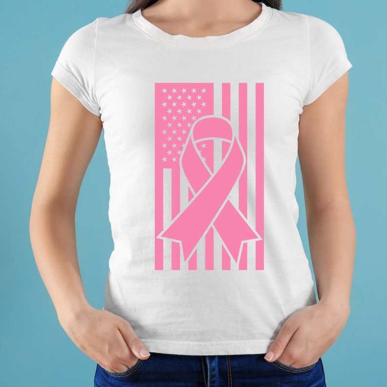 Pink Ribbon Flag Svg Pink Ribbon Flag Dxf Pink Ribbon USA - Etsy