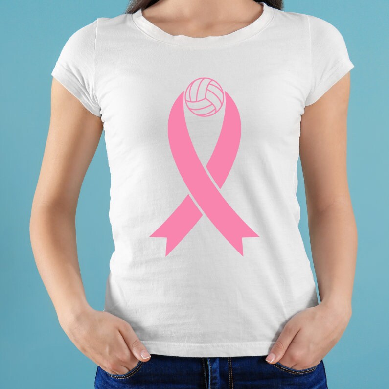 Volleyball Breast Cancer Ribbon Svg Volleyball Cancer Ribbon - Etsy
