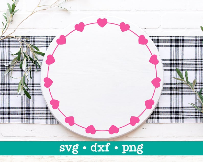 Heart Circle Svg Heart Monogram Svg Heart Frame Dxf Heart - Etsy
