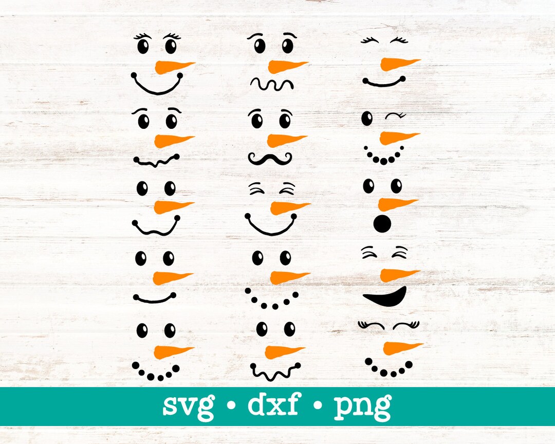 Snowman Bundle Svg, Snowman Faces Svg, Snowman Faces Svg Files, Snowman ...