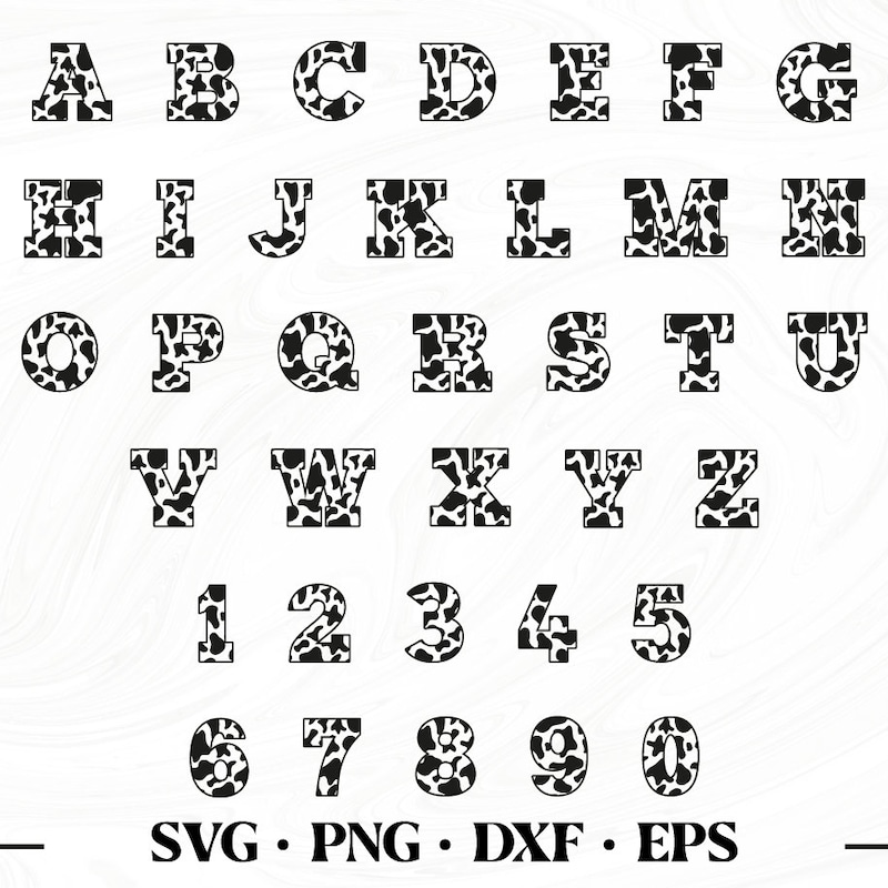 Cow Print Font - Etsy