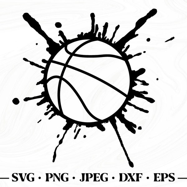 Basketball With Splatter Svg - Etsy