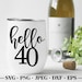 Hello 40, Hello 40 Svg, Hello 40 Svg File, 40th Birthday Svg, Hello 40 ...