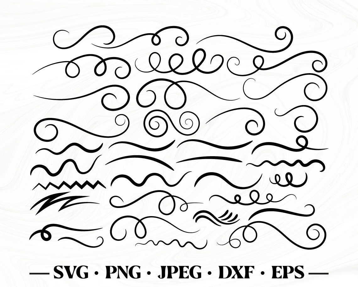 Swoosh Bundle Svg Swish Bundle Svg Squiggle Svg Word - Etsy