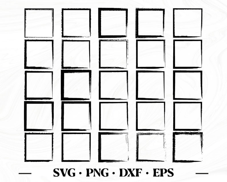 Grunge Frame Svg, Distressed Frame Svg, Grunge Frame Png, Square Frame ...