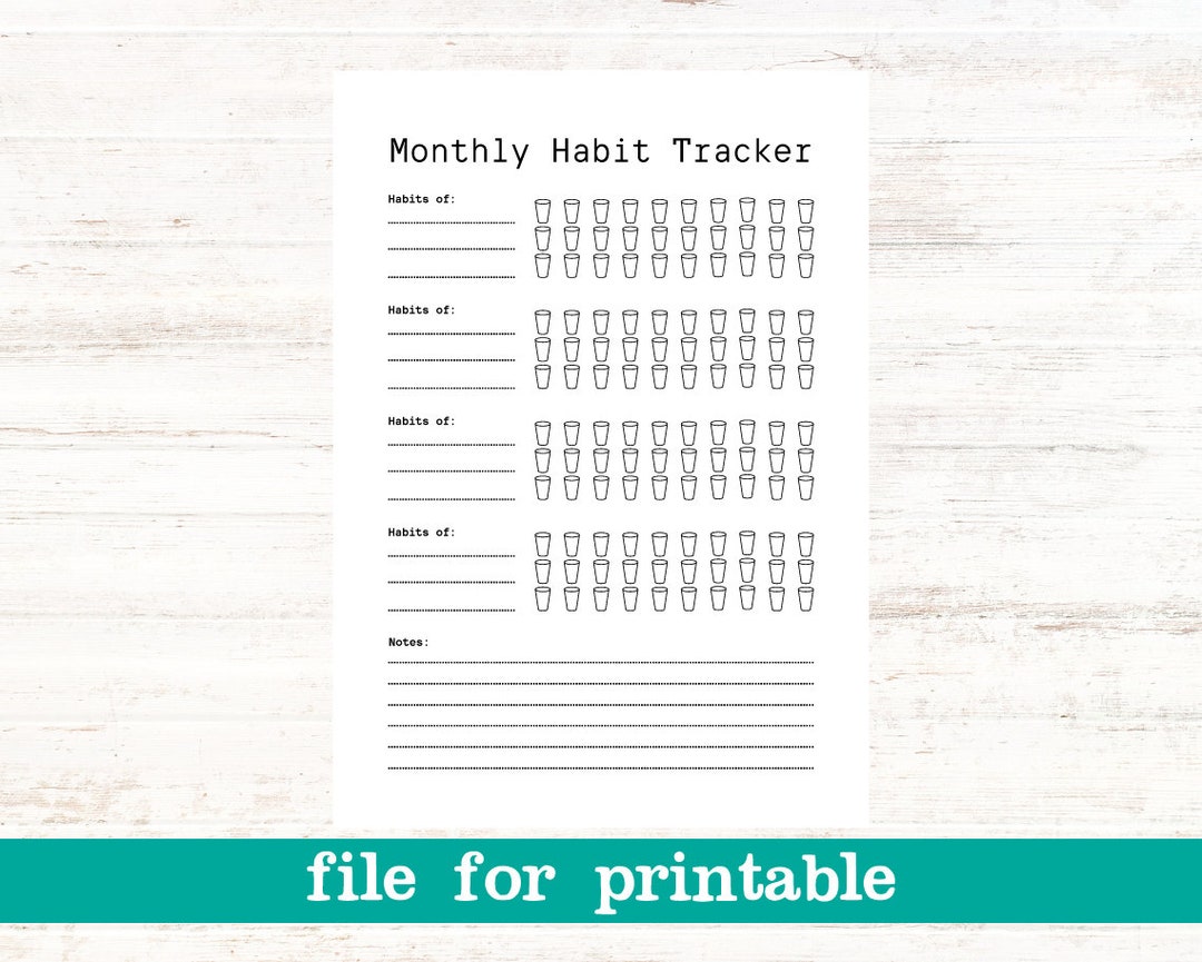 Monthly Habit Tracker Printable, Habit Tracker Template, Routine ...