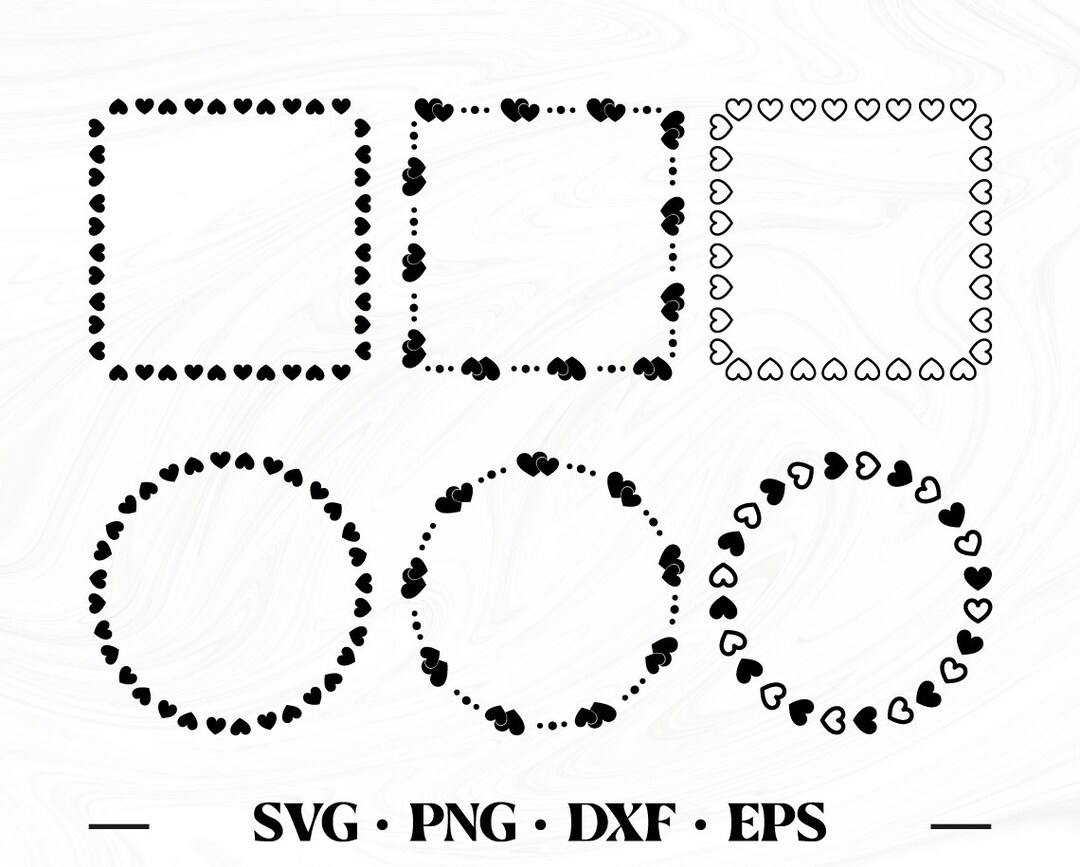 Heart Frame Svg, Heart Frame Bundle, Circle Monogram Frame Svg, Heart ...