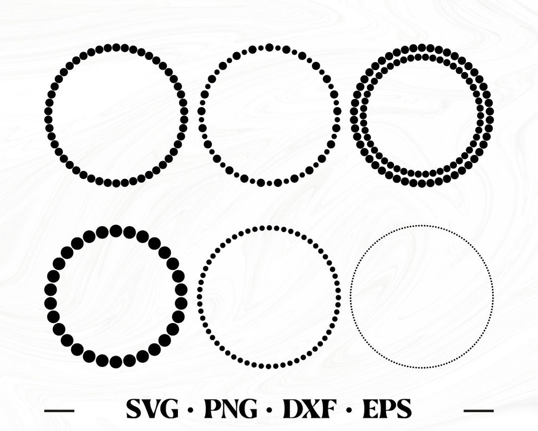 Dotted Circle Svg, Dotted Circle Frame Svg, Monogram Frame Svg, Wedding ...
