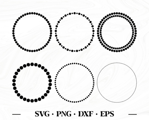 Dotted Circle Svg Dotted Circle Frame Svg Monogram Frame | Etsy