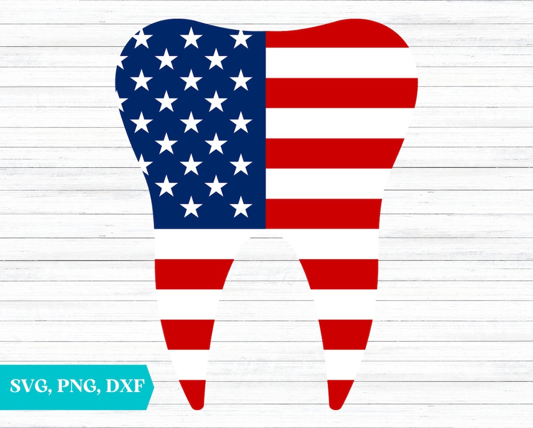 American Flag Tooth Svg, American Flag Tooth Svg File, American Flag ...