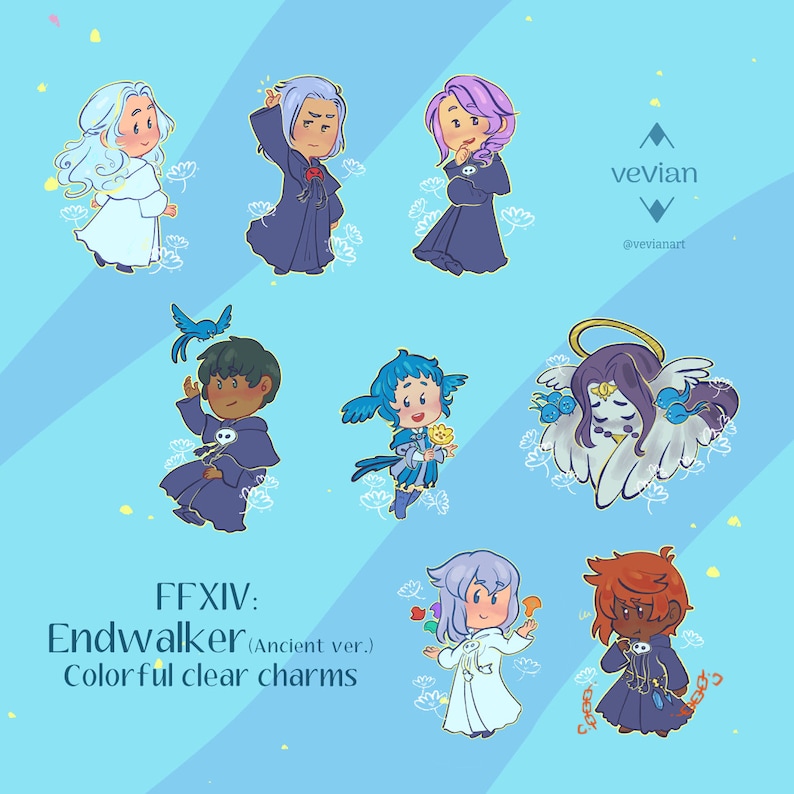 Final Fantasy XIV ENDWALKER Ancient Gang - Colorful Clear Charms - Etsy