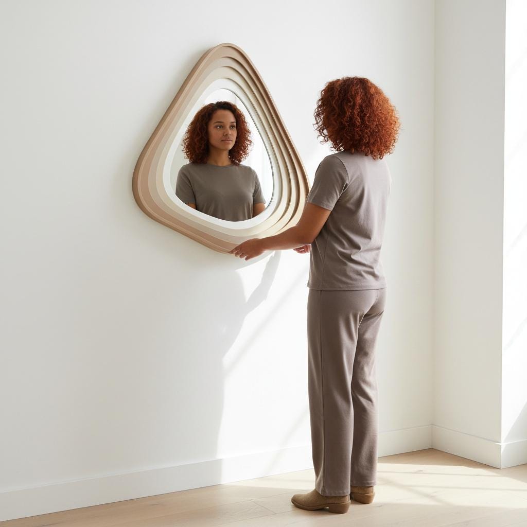 Asymmetrical Layered Wall Mirror – Art Deco Funky Mirror – Mid Century ...
