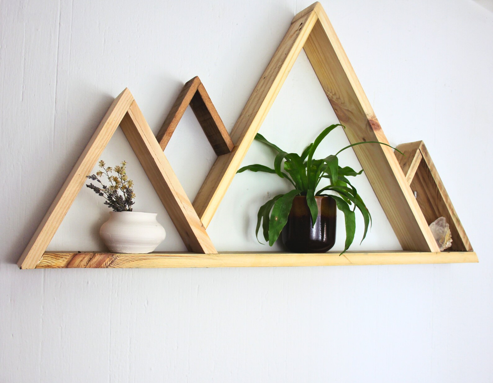 Wooden Mountain Shelf, Reclaimed Wood Decor, Rustic Wooden Shelves ...