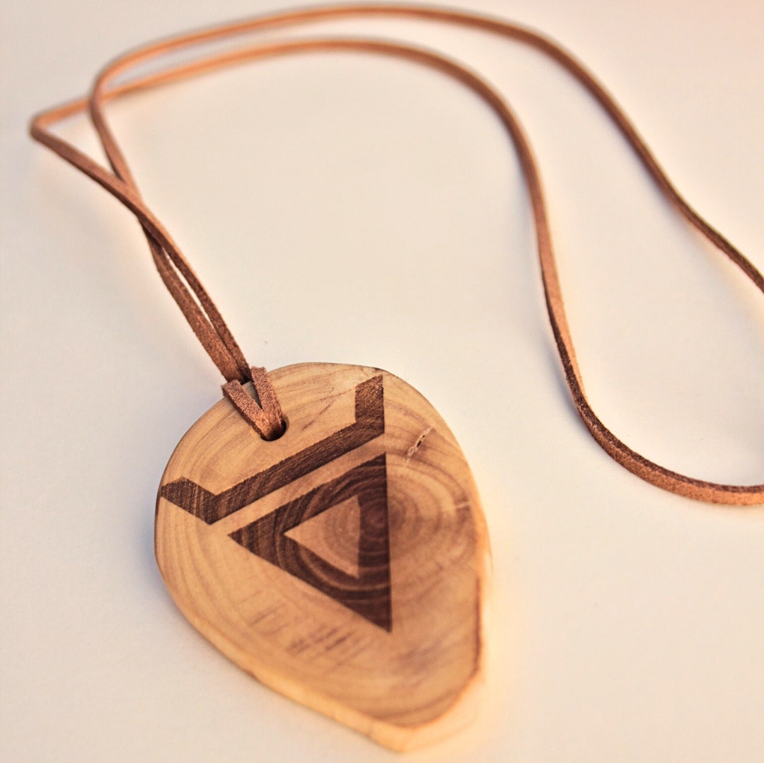 Olive Wood Engraved Pendant God of the Underworld Veles Pagan Slavic ...