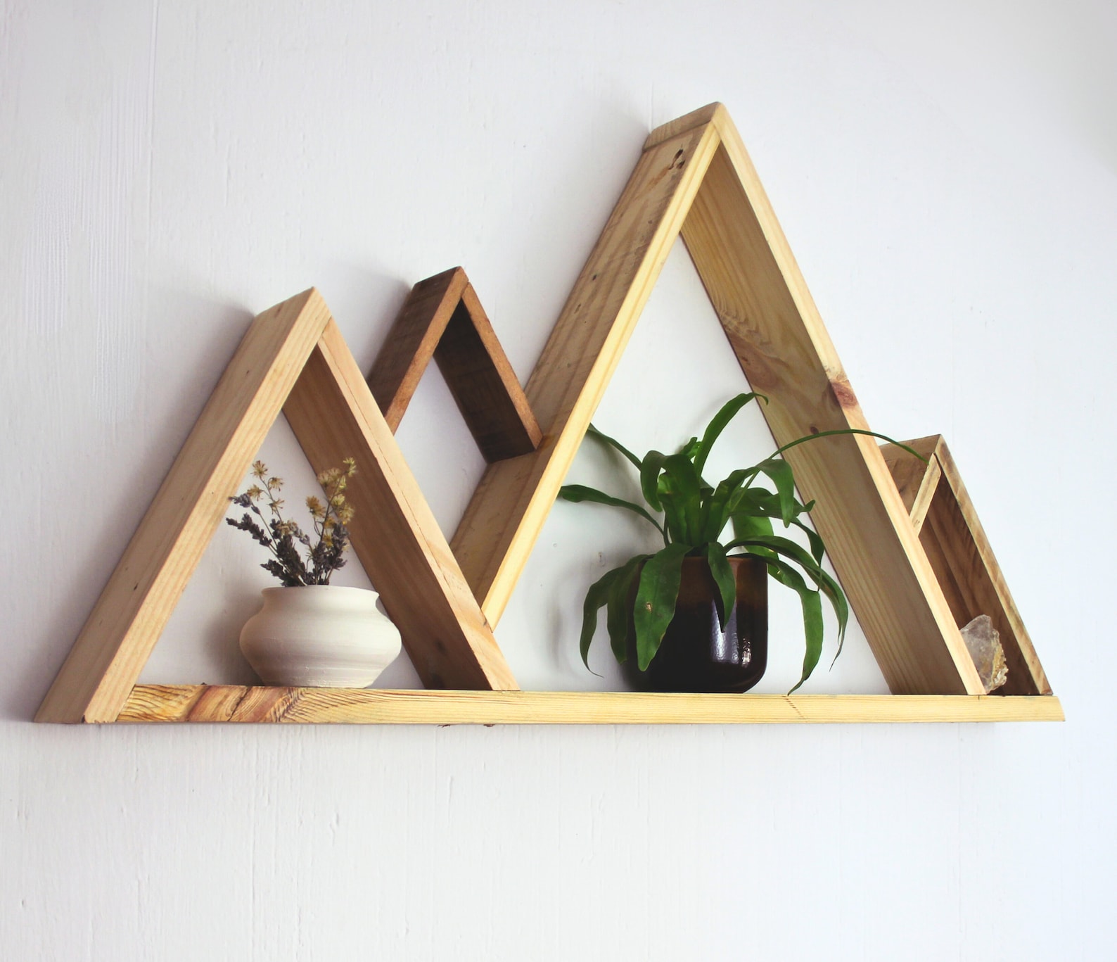 Wooden Mountain Shelf, Reclaimed Wood Decor, Rustic Wooden Shelves ...