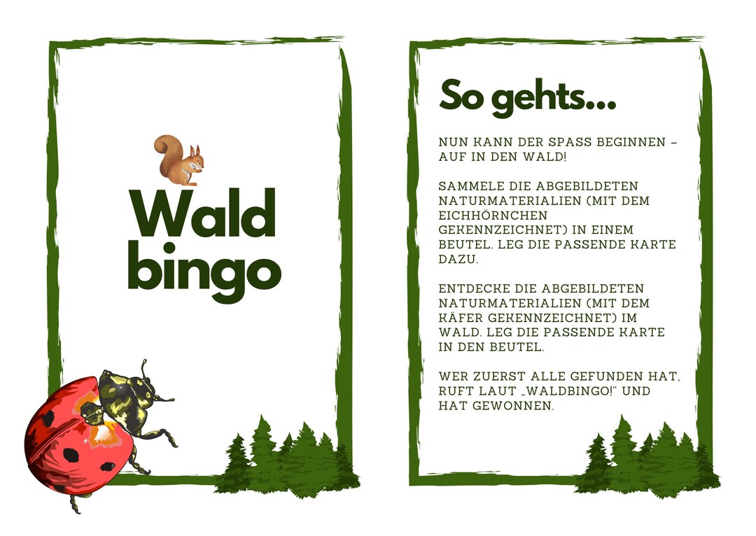 Forest Bingo, Forest Treasure Hunt Pdf, Treasure Hunt in Nature as a ...