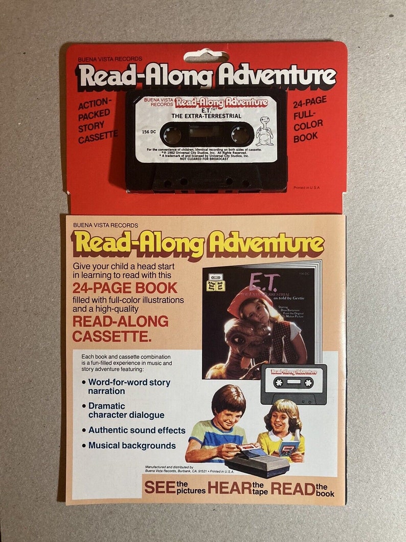 E.T. the Extra Terrestrial Read Along Book Vintage Cassette - Etsy