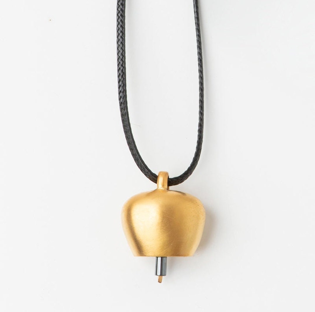 Gold Bell Necklace, Handmade Bell Necklace, Sterling Silver Bell ...