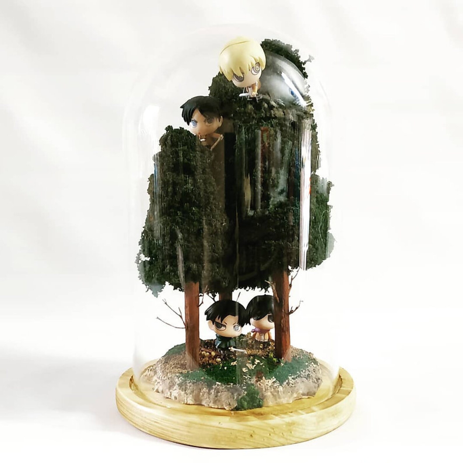 AOT Forest of Giant Trees Chibi Eren Levi Mikasa and - Etsy