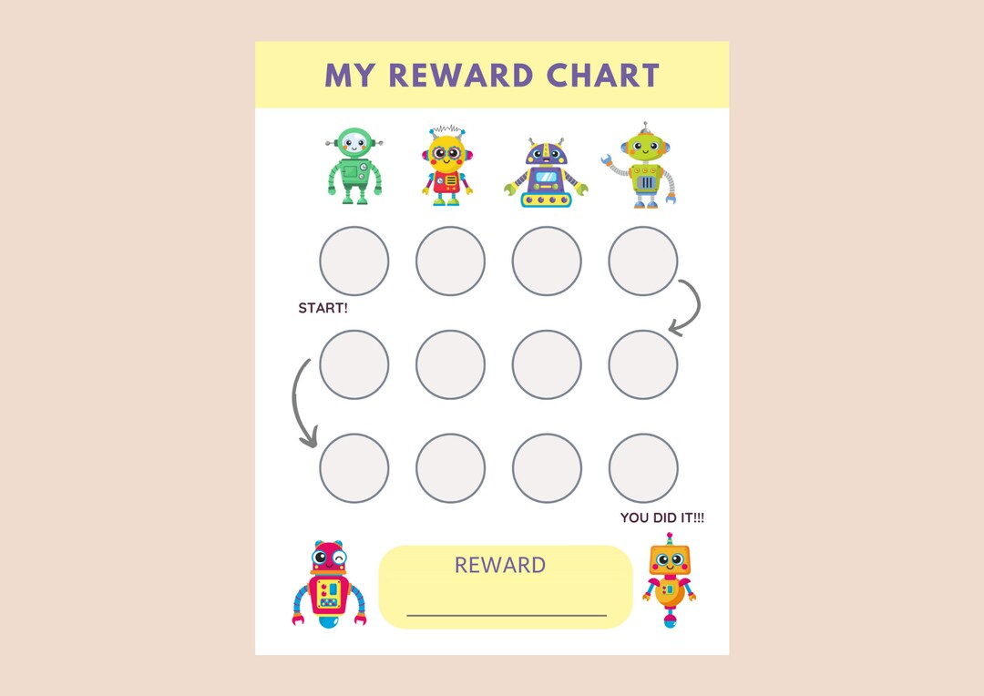 Printable Robot Reward Chart • Sticker Chart • Kids Reward Chart ...