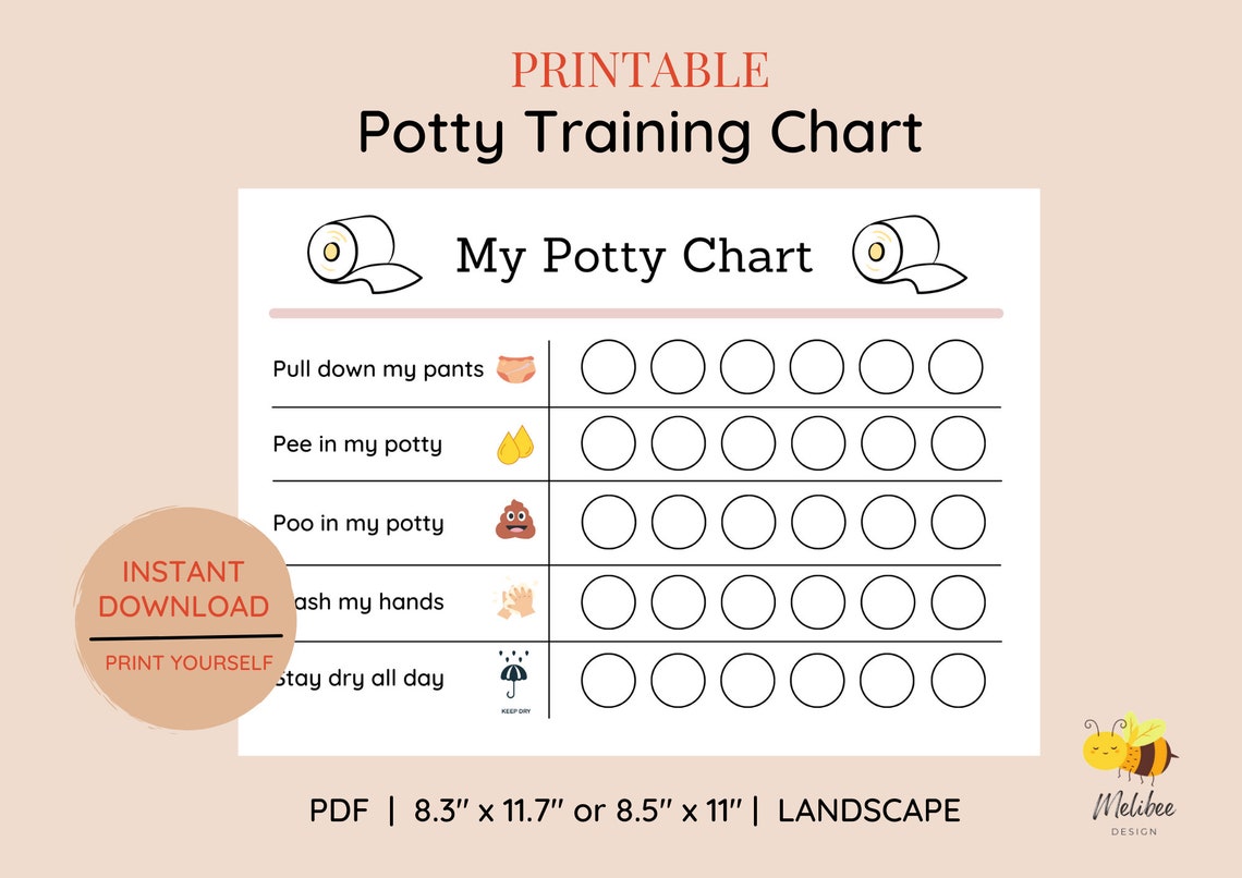 Printable Cute Potty Training Chart Sticker Chart - Etsy