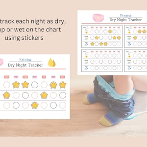 Printable Dry Night Bedwetting Chart • Dry Night Tracker • Toilet ...