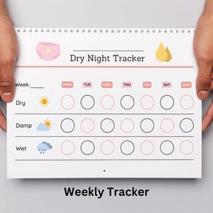 Printable Dry Night Bedwetting Chart Dry Night Tracker Toilet Training ...
