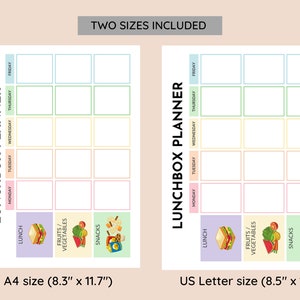Printable Lunchbox Planner • School Lunch Box Planner • Packing Kids ...