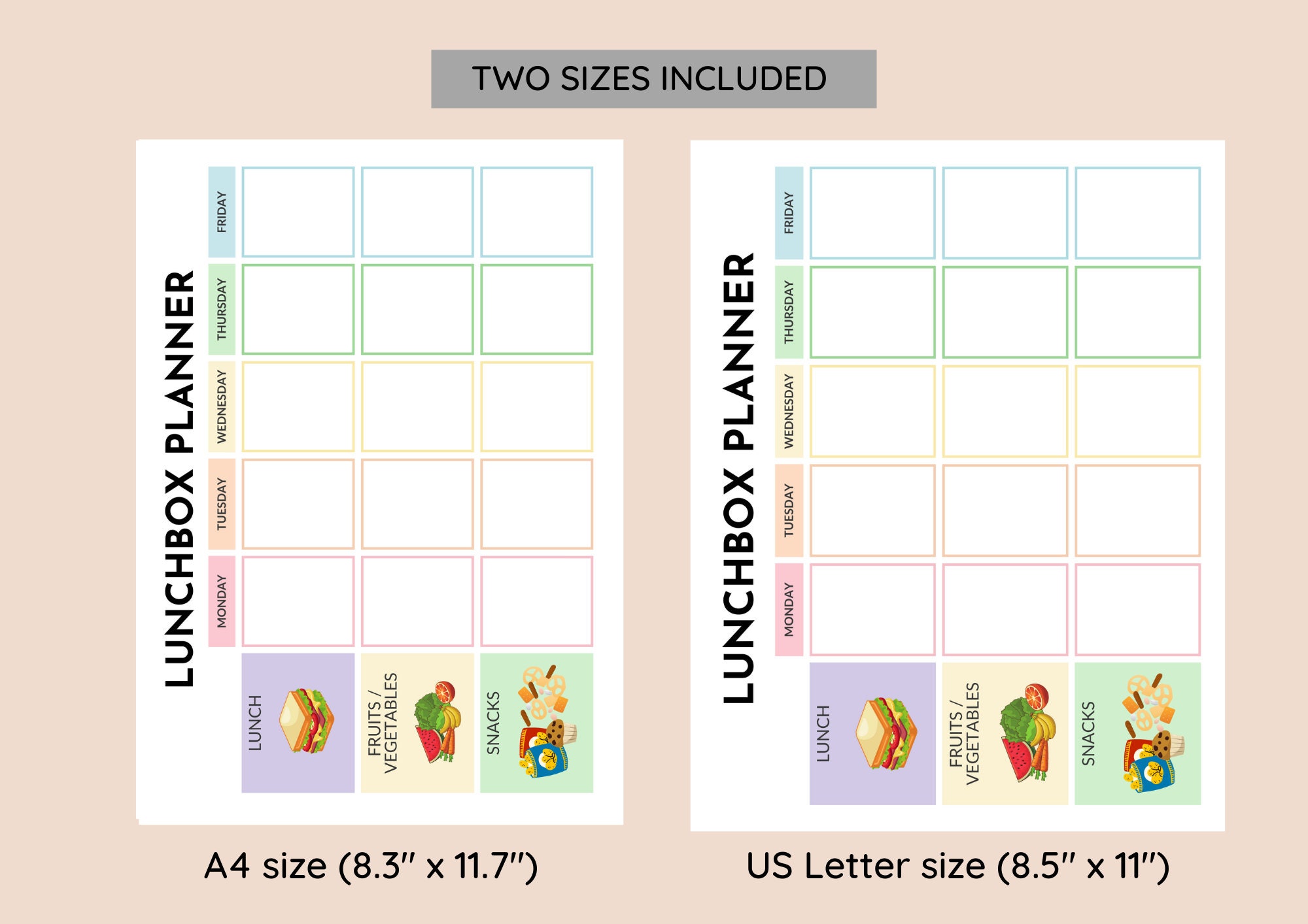 Printable Lunchbox Planner • School Lunch Box Planner • Packing Kids ...