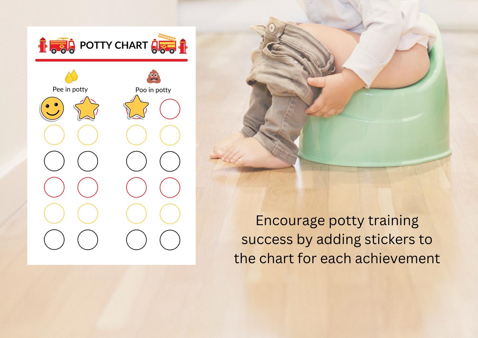 Printable Fire Truck Potty Training Chart • Potty Sticker Chart ...
