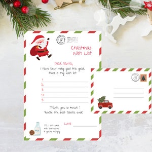 Printable Letter to Santa and Envelope • Santa Letter • Kids Christmas ...