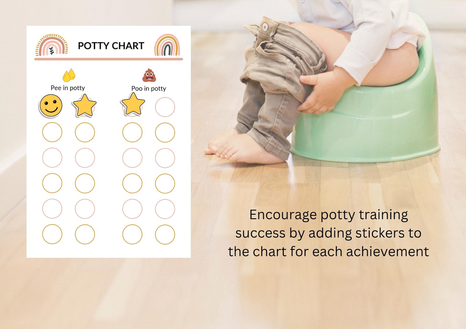 Printable Rainbow Potty Training Chart • Potty Sticker Chart • Toddler ...
