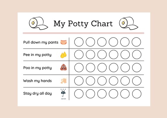 Printable Cute Potty Training Chart Sticker Chart - Etsy Canada