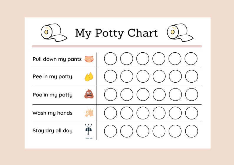 Printable Cute Potty Training Chart Sticker Chart - Etsy