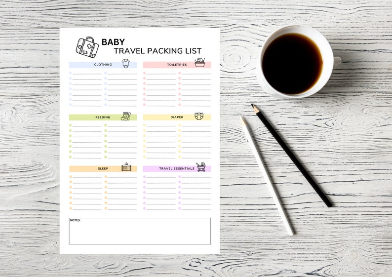Editable Baby Travel Packing List • Baby Packing Checklist • Vacation ...