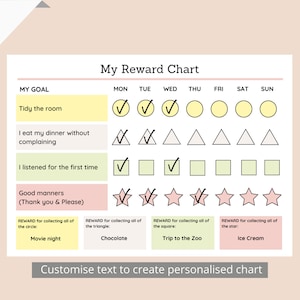 EDITABLE Multi Reward Chart • Printable Kids Reward Chart • Multi Goal ...