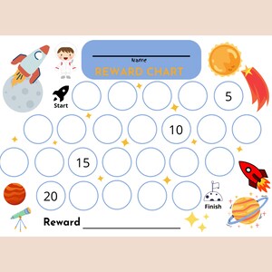 Printable Space Reward Chart • Astronaut • Sticker Chart • Kids Reward ...