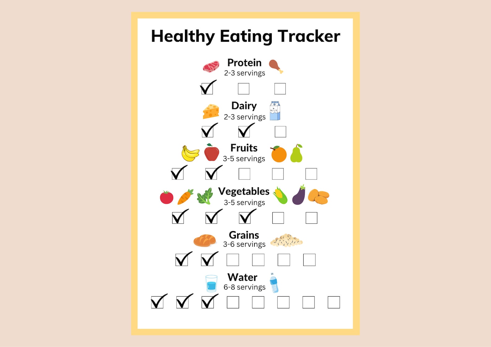 Printable Healthy Eating Tracker Food Pyramid Tracker Kids Food Chart ...
