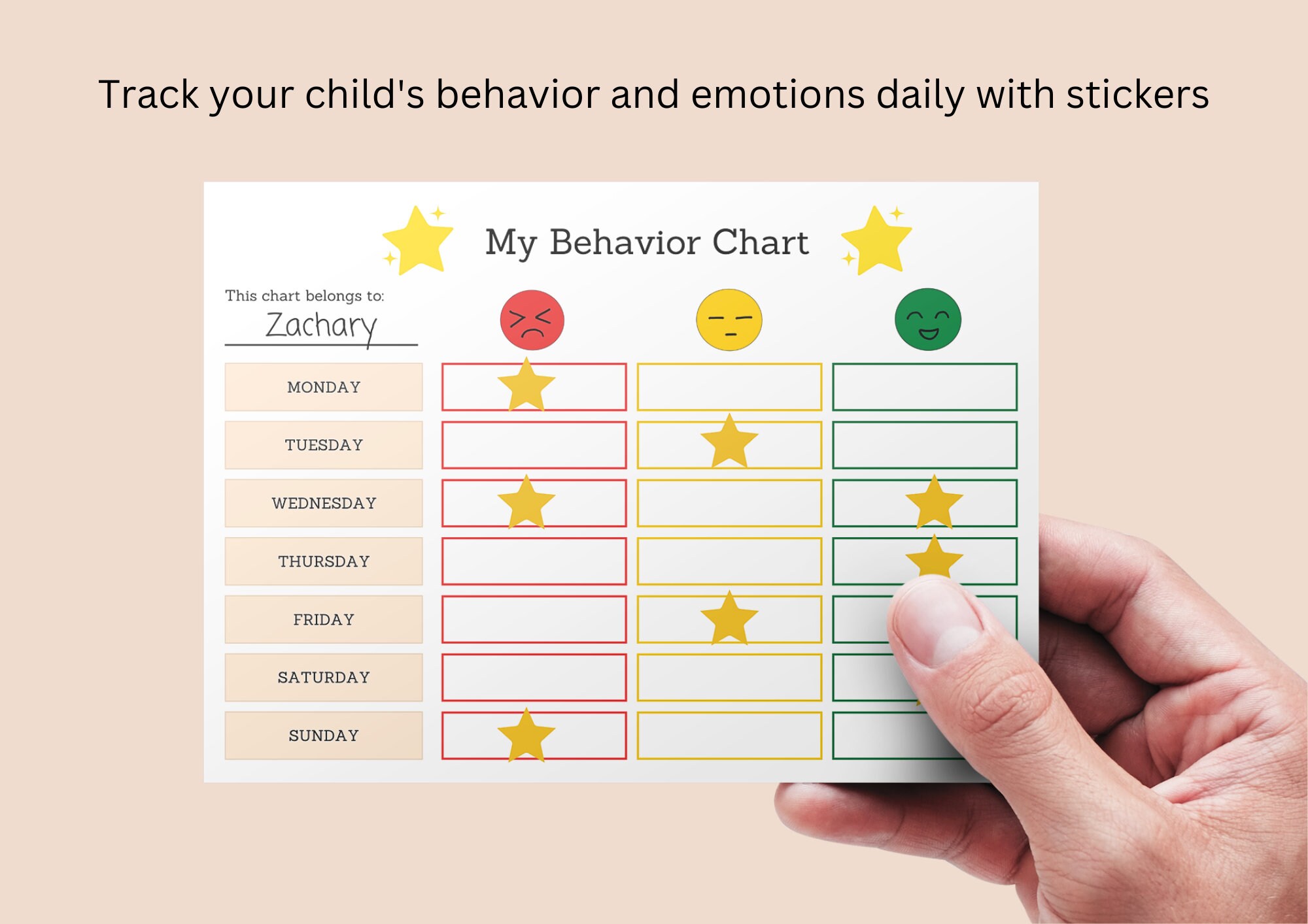 Emotion Tracker Behavior Chart • Preschool Behavior Chart • Toddler ...