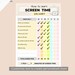 EDITABLE Screen Time Tracker Chart • Screen Time Rules • Screen Time ...