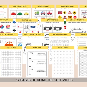 Printable Road Trip Activity Pack for Kids • Road Trip Activity Bundle ...
