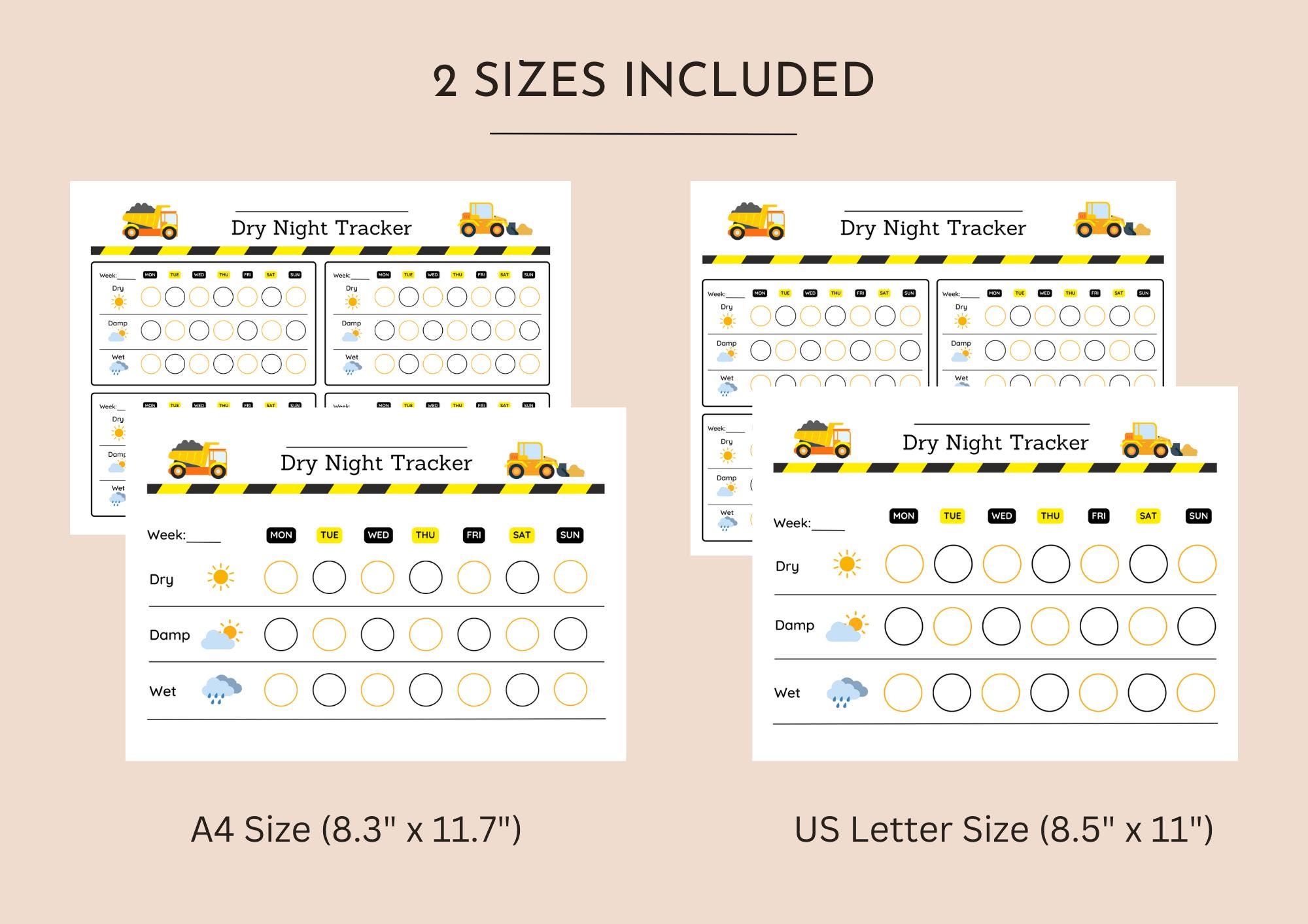 Printable Dry Night Bedwetting Chart • Dry Night Tracker • Toilet ...