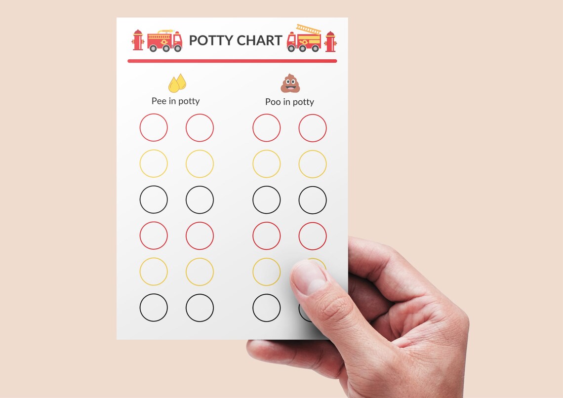 Printable Fire Truck Potty Training Chart Sticker Chart Toilet Training ...